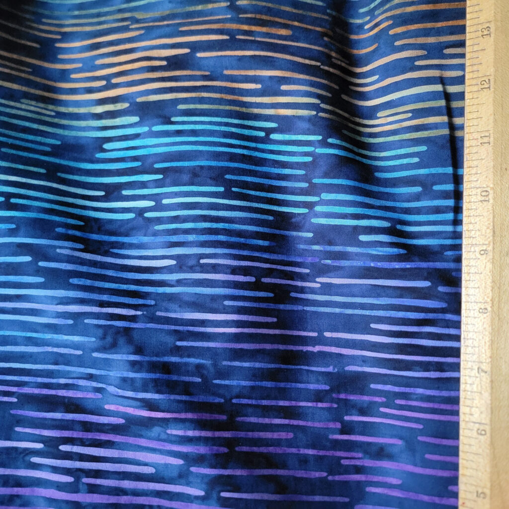 Sunlight on Water Broken Lines on Navy Blue Cotton Batik - Pretty ...