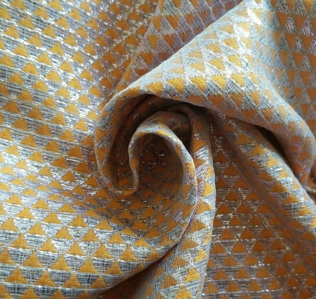 REVERSIBLE Orange and Silver Jacquard w/ Mini-Triangles from Monique ...