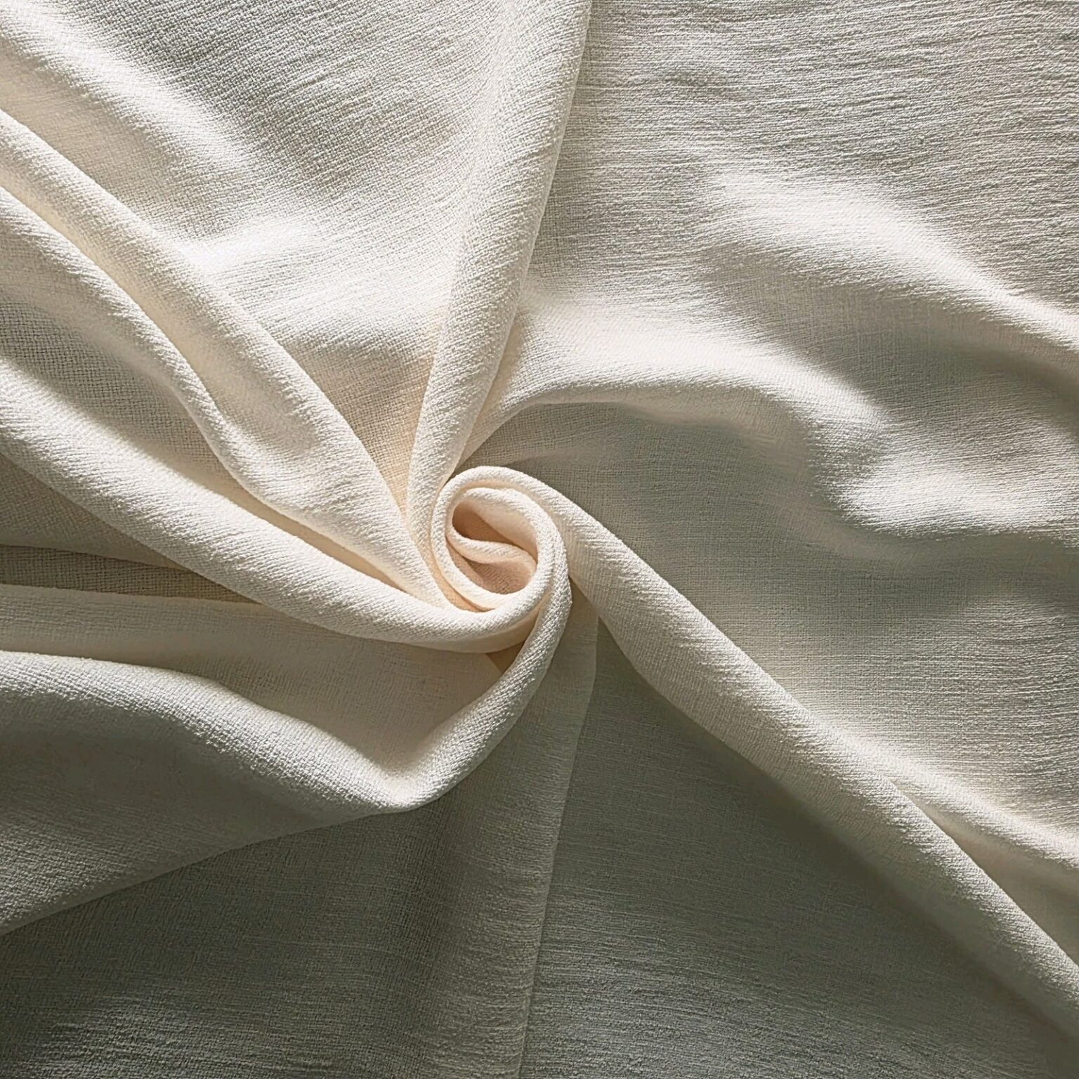 Ivory "Linen-Textured" Light Polyester Fabric For Garments - Beautiful ...