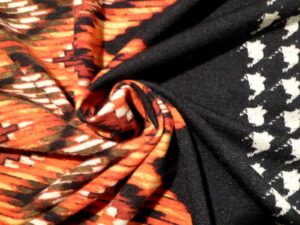 Black w White, Fiery Hues, Bordered Hachi Knit - Soft, Textured ...