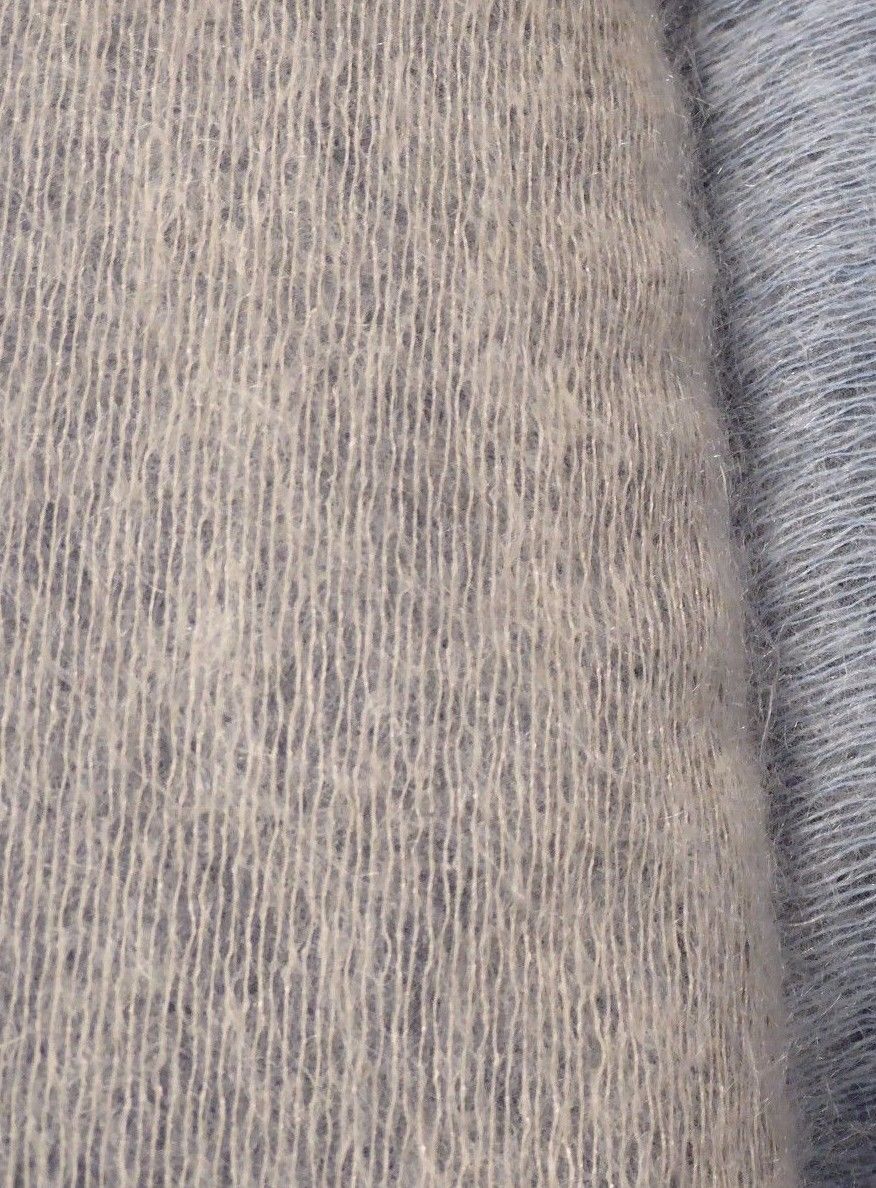 Mohair Fuzzy Fabric!! In 2 Dreamy Colors!! Blue Gray and Gray Beige ...